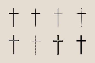 Decorative crucifix religion catholic symbol Vector Image