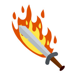 Fiery sword for dnd magic weapon Royalty Free Vector Image