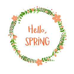 Spring time floral frame with flowers isolated Vector Image