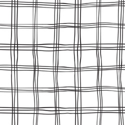 Geometric plaid line black and white minimalistic Vector Image