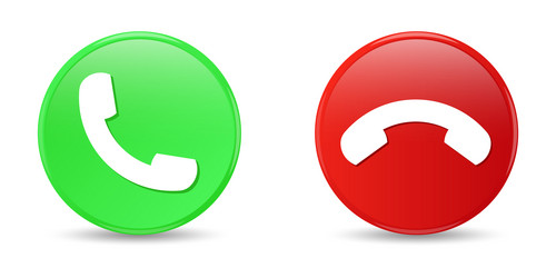 3d realistic phone call receive reject and dial Vector Image
