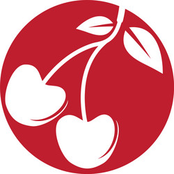 Cherry logo template icon Royalty Free Vector Image