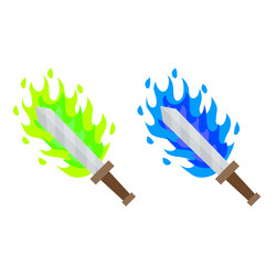 Fiery sword for dnd magic weapon Royalty Free Vector Image