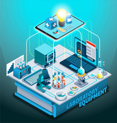 Isometric science laboratory composition Vector Image