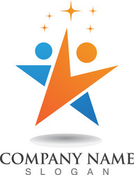 Logo star leadership Royalty Free Vector Image