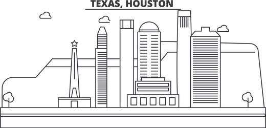 Houston skyline - downtown cityscape Royalty Free Vector