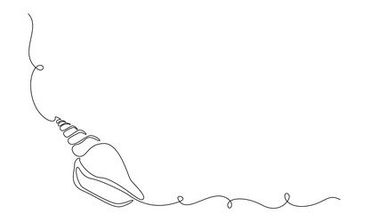 Continuous one line drawing of conch sea shell Vector Image
