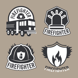 Firefighter badges set Royalty Free Vector Image