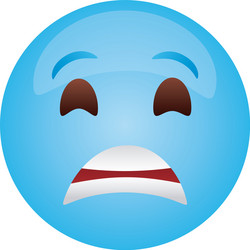 Frozen emoji face character Royalty Free Vector Image