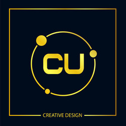 Initial letter cu logo template design Royalty Free Vector