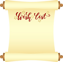 Manuscript wish list Royalty Free Vector Image