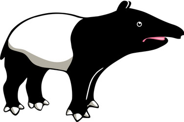 Cartoon asian tapir isolated on white background Vector Image