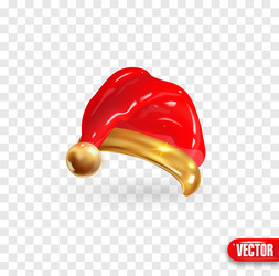 Red santa claus hats render 3d realistic Vector Image