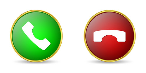 3d realistic phone call receive reject and dial Vector Image