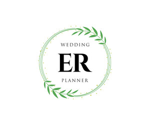 Er initials letter wedding monogram logos Vector Image
