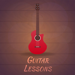 Guitar lessons school flat Royalty Free Vector Image