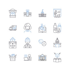 Sustenance line icons collection food nutrition Vector Image