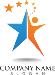 Teamwork star educational logo Royalty Free Vector Image