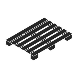 Pallet wooden icon isometric black logo Royalty Free Vector