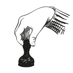 Sketch of a pawn chess piece Royalty Free Vector Image