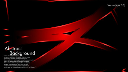 Red ribbon wave on a black background layout Vector Image