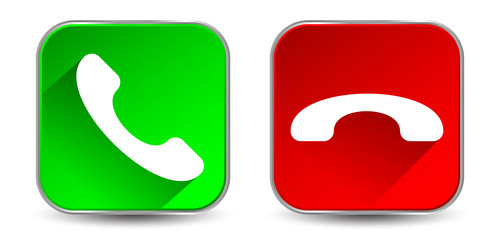 3d realistic phone call receive reject and dial Vector Image