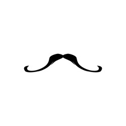 Black silhouette of curved mustache type flat Vector Image