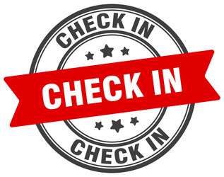Checked stamp label on transparent Royalty Free Vector Image