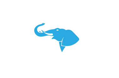Creative blue elephant logo Royalty Free Vector Image