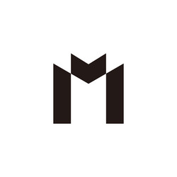 Letter m ribbon geometric symbol simple logo Vector Image
