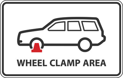 Wheel clamping warning sign - no parking car Vector Image