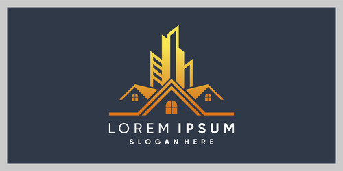 Real estate logo design with style and creative Vector Image