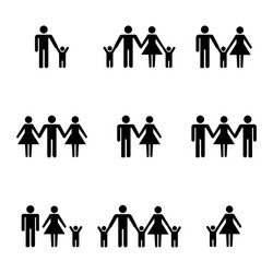 Mother and Children Stick Figure Vector Images (over 280)