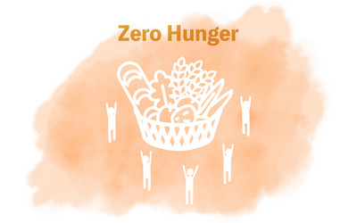 Sdgs goal 2 zero hunger Royalty Free Vector Image