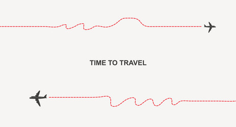 Flat flight path travel with different itinerary Vector Image