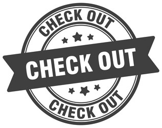 Check out stamp label on transparent Royalty Free Vector