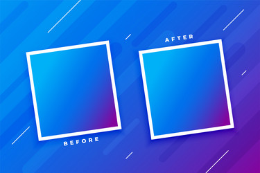 Before and after transparent frame template Vector Image