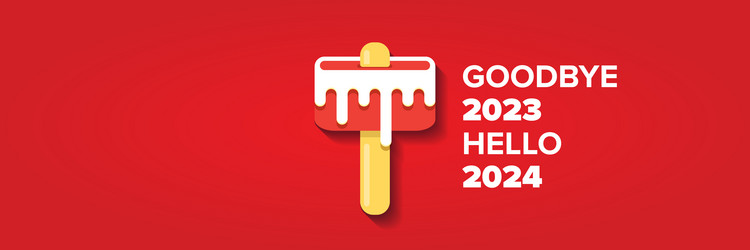 Goodbye 2023 hello 2024 year concept Royalty Free Vector