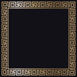 Greek gold frame on a black background Royalty Free Vector