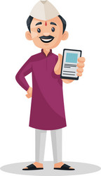 Indian marathi man cartoon Royalty Free Vector Image