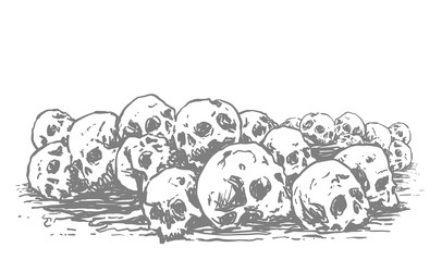 Pile of human skulls Royalty Free Vector Image
