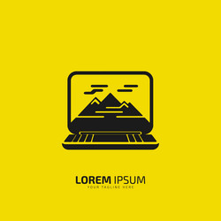 A logo of computer system icon screen isolated Vector Image