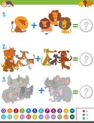 Math activity for kids developing numeracy Vector Image