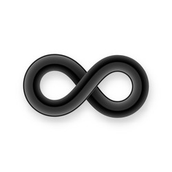 Gray infinity symbol icon from white glossy wire Vector Image