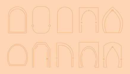 Modern aesthetic linear frames arch Royalty Free Vector