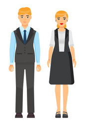 Set cartoon office workers wearing cloth Vector Image