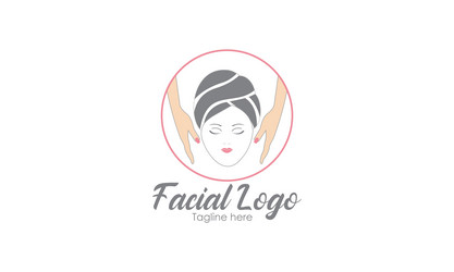 Facial massage skin care logo Royalty Free Vector Image