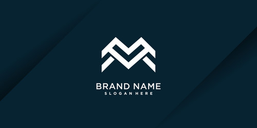 Letter m logo with creative element concept Vector Image