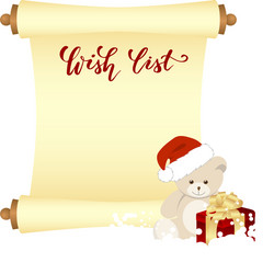 Manuscript wish list Royalty Free Vector Image