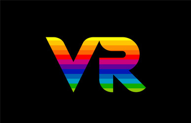 Rainbow color colored colorful alphabet letter r Vector Image